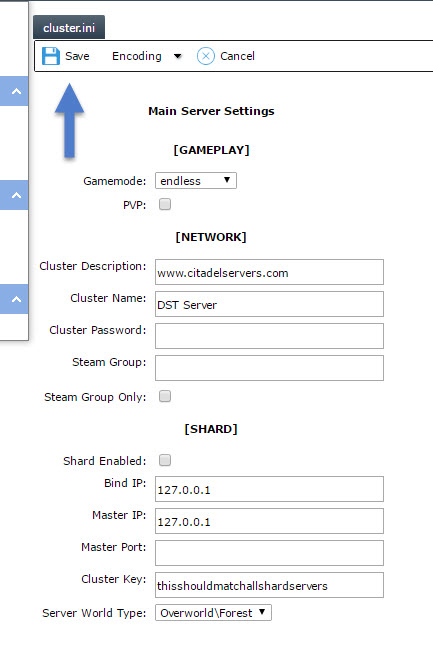 Basic Configuration Of Your Dont Starve Together Server Knowledgebase Citadel Servers